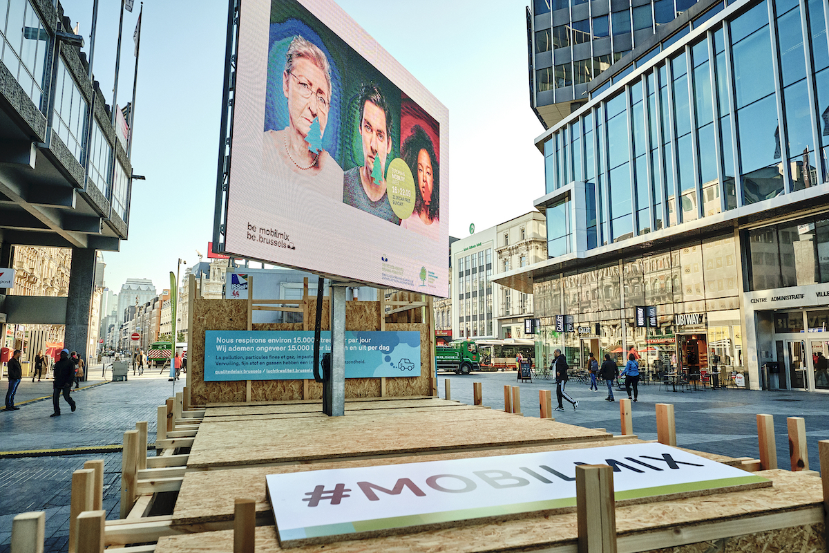 Mobilix 2019 - Ecran géant LED mesure de la qualité de l'air à Bruxelles